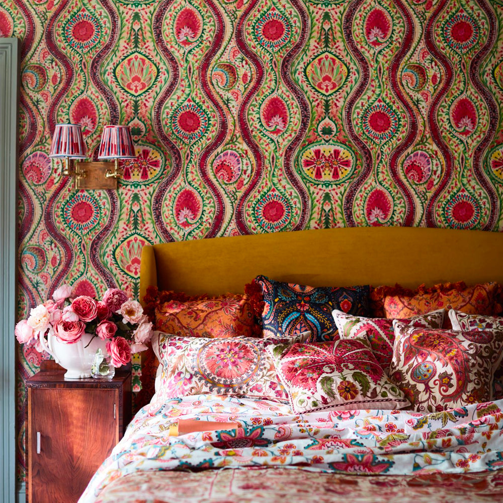 Pink And Brown Paisley Background